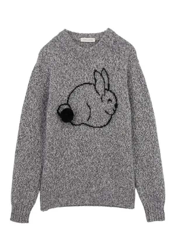 Joshua Sanders Rabbit-motif Marl-knit Sweater - Grey