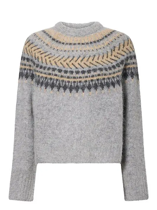 Barbour Annette Fair Isle Knitted Jumper - Grey Multi