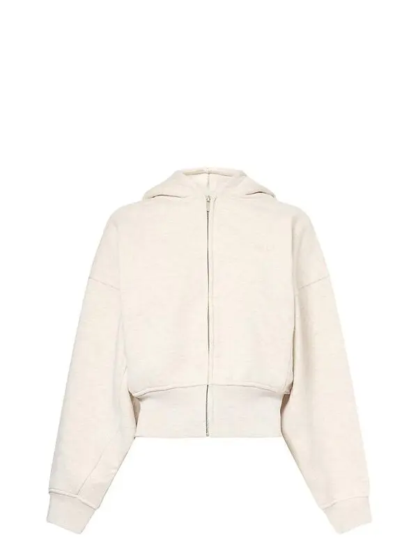 TALA Cocoon Zip-through Cotton-bend Hoody - Oat Marl