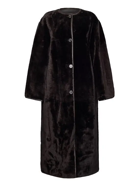 ARMA Rilana Isabella Leather Shearling Jacket - Coffee Bean