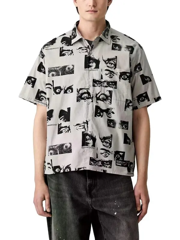 NEIGHBORHOOD Graphic-print Short-sleeve Shirt - Grey