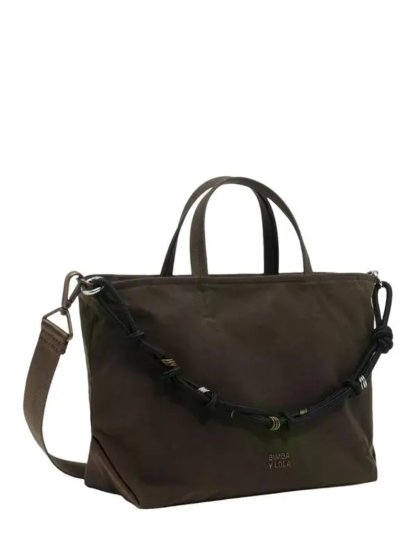 Bimba Y Lola Medium Superwax Khaki Shopper Bag - Brown