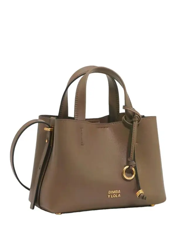 Bimba Y Lola Small Golden- Leather Chihuahua Tote Bag - Brown