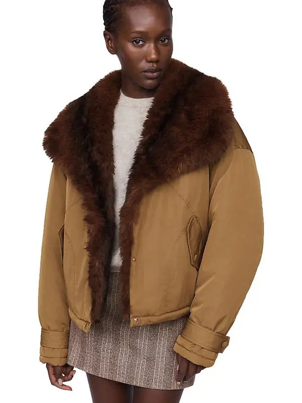 Blanknyc Rotation Faux Fur Led Jacket - Olive
