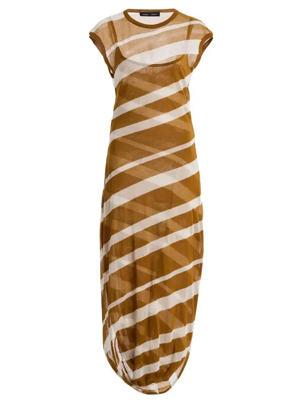 Proenza Schouler Xenia Striped Cotton-blend Midi Dress - Multi