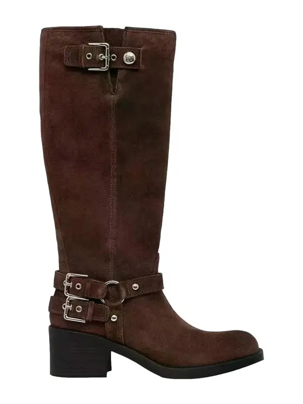 Guess Matley Buckle-detail Knee-high Boots - Brown