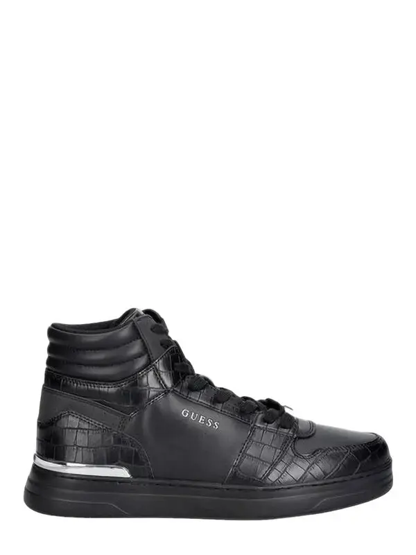 Guess Wystor Croc-effect High-top Sneakers - Black