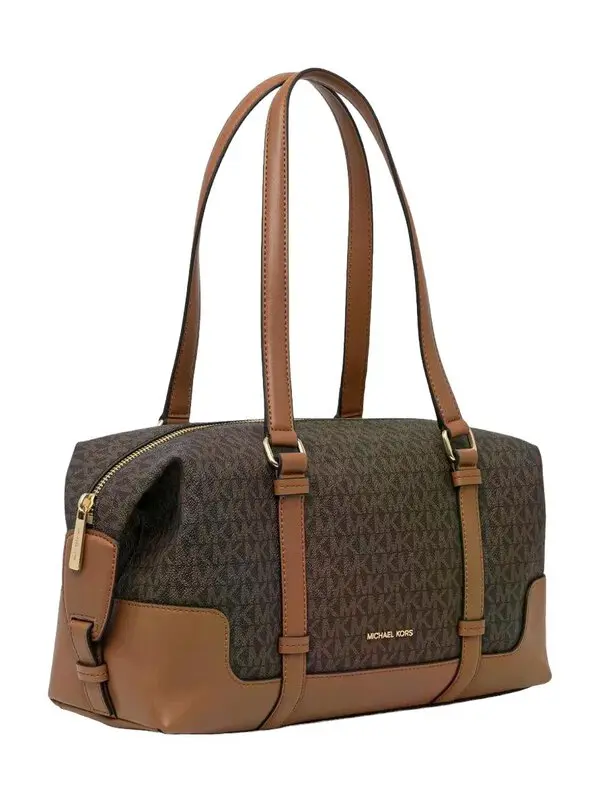 Michael Kors Teddi Large Signature Logo Shoulder Bag - Brown
