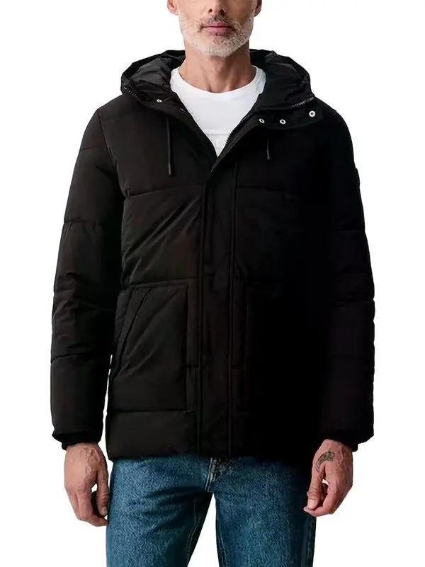 Guess Hooded Quilted Jacket - Black