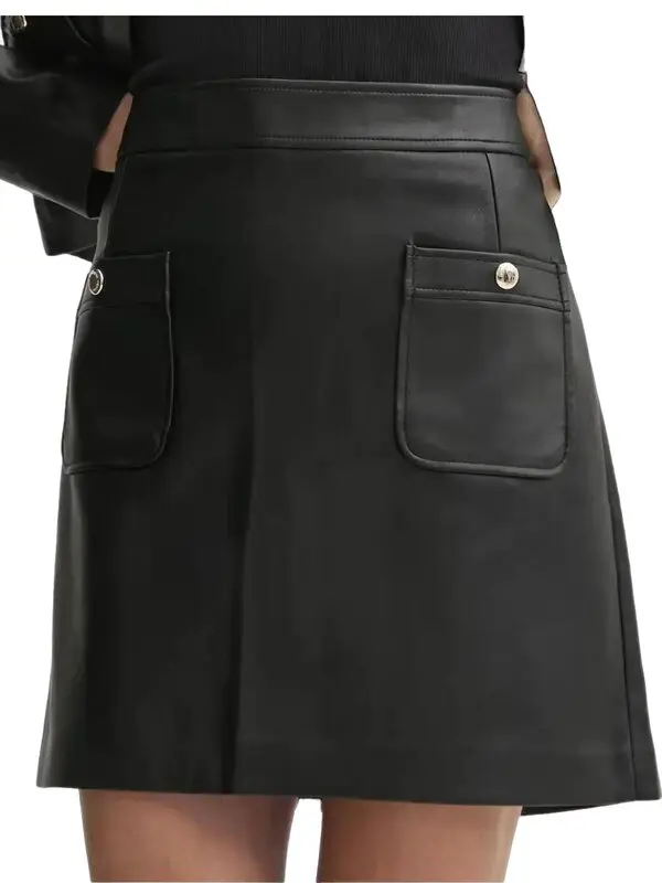 MORGAN Button-detail Pocket Mini Skirt - Black