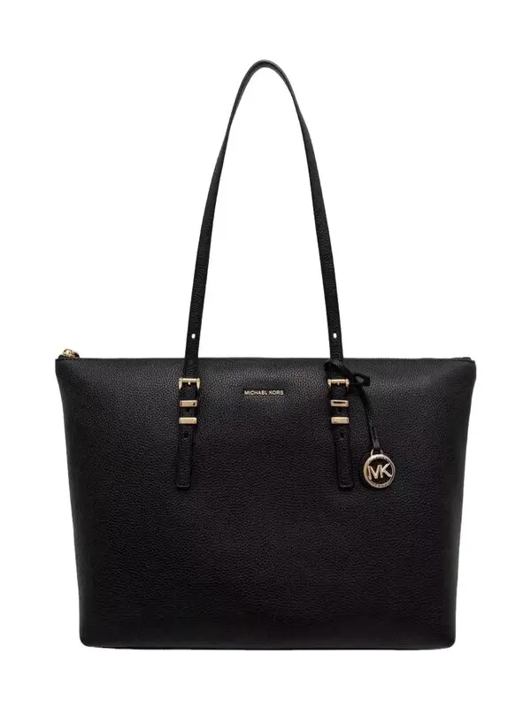 Michael Kors Quinn Large Pebbled Leather Tote Bag - Black