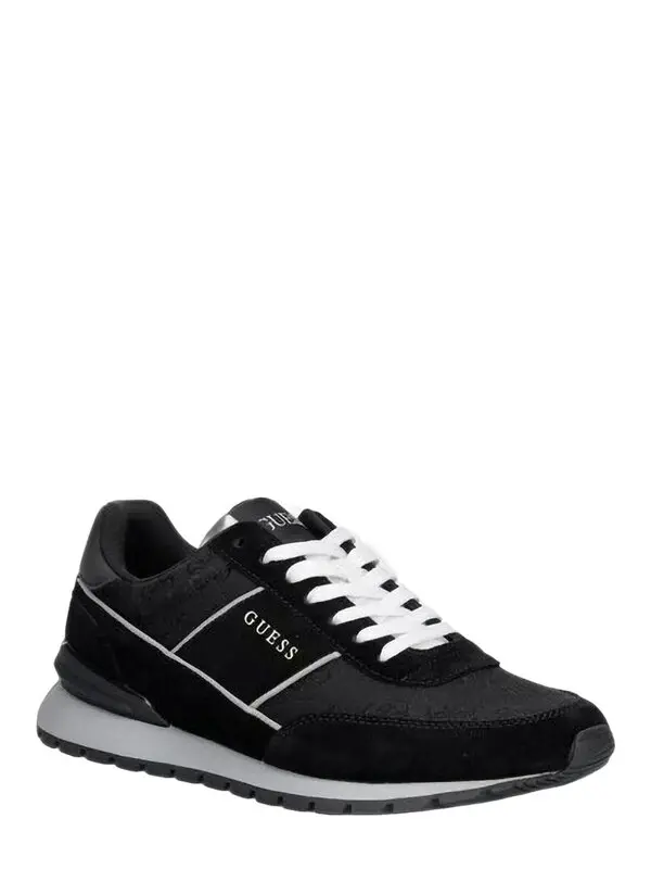 Guess Rexlor Monogram-print Panelled Sneakers - Black