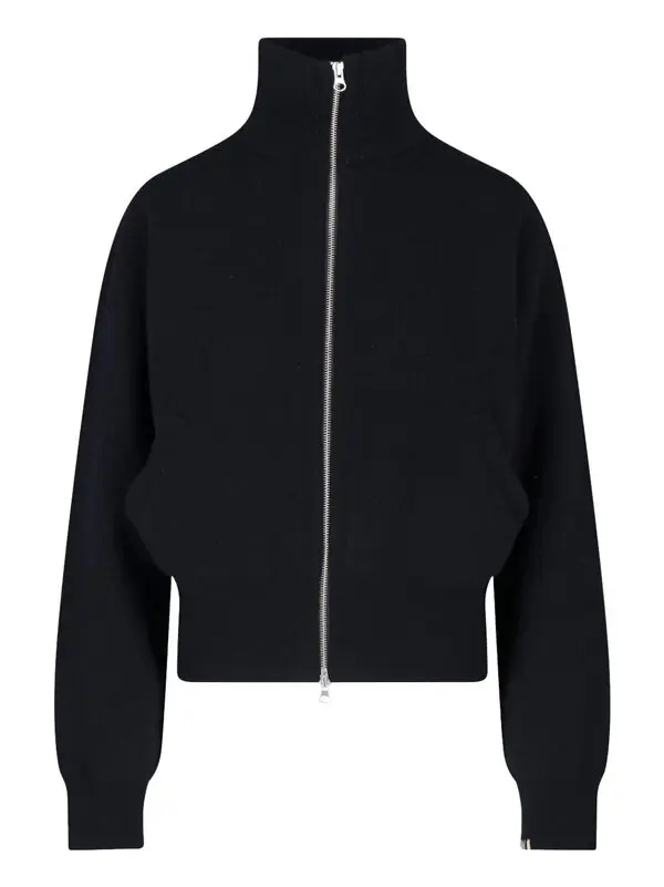 Extreme Cashmere Zip-front Turtleneck Sweater - Black