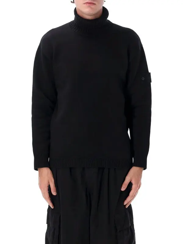 Stone Island Ghost Monochrome Turtleneck Sweater - Nero