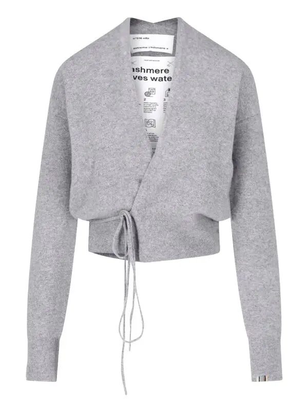 Extreme Cashmere Wrap Cardigan Sweater - Grey