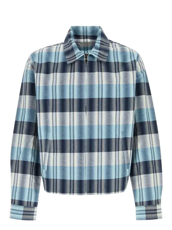 JW Anderson Embroidered Cotton Shirt-jacket - Checked