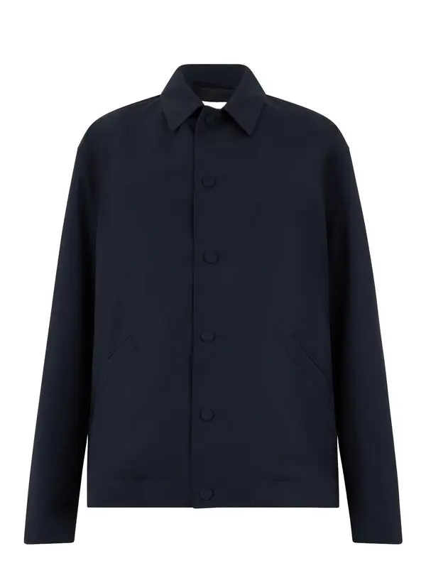 VALSTAR Button Wool Jacket With Shirt Collar - Blue