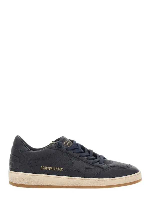 GOLDEN GOOSE Ballstar Blue Low Top Sneaker With Star Side Patch In Leather For - Blu