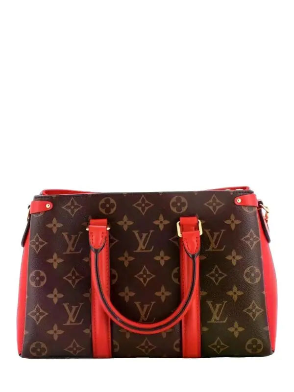 LOUIS VUITTON Soufflot Tote Monogram Canvas With Leather Bb Satchel - Red