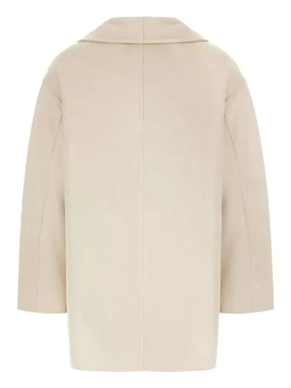 THE DYNAMIS STUDIO Double-breasted Wool Short Coat - Neutrals