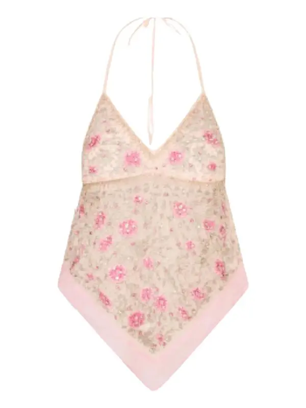 LoveShackFancy Belloria Beaded Top - Multi