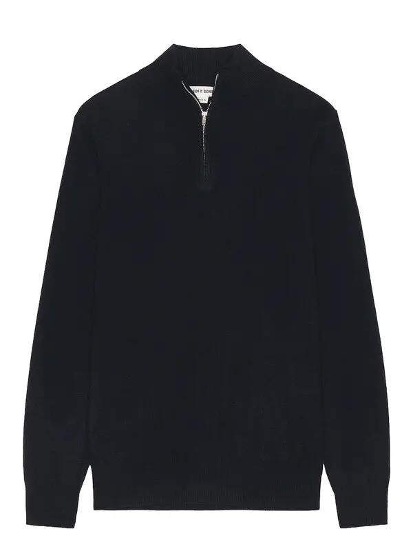 Soft Goat Half Zip Sweater - Navy