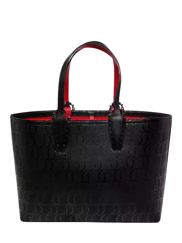 CHRISTIAN LOUBOUTIN 2020-2026 Large Calfskin Monogram Cabata Tote Bag - Black