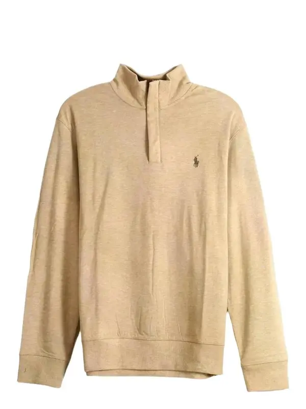 Polo Ralph Lauren Logo-embroidered Quarter-zip Sweater - Neutrals