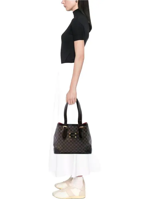 LOUIS VUITTON 1990-2010 Damier Ebene Hampstead Mm Tote Bag - Brown