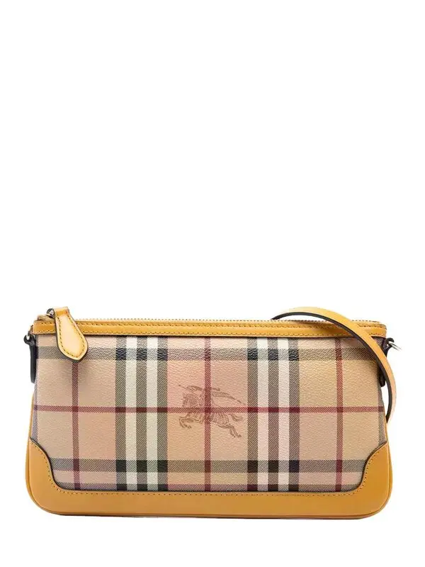 Burberry 2000-2017 Haymarket Check Coated Canvas Peyton Crossbody Bag - Neutrals