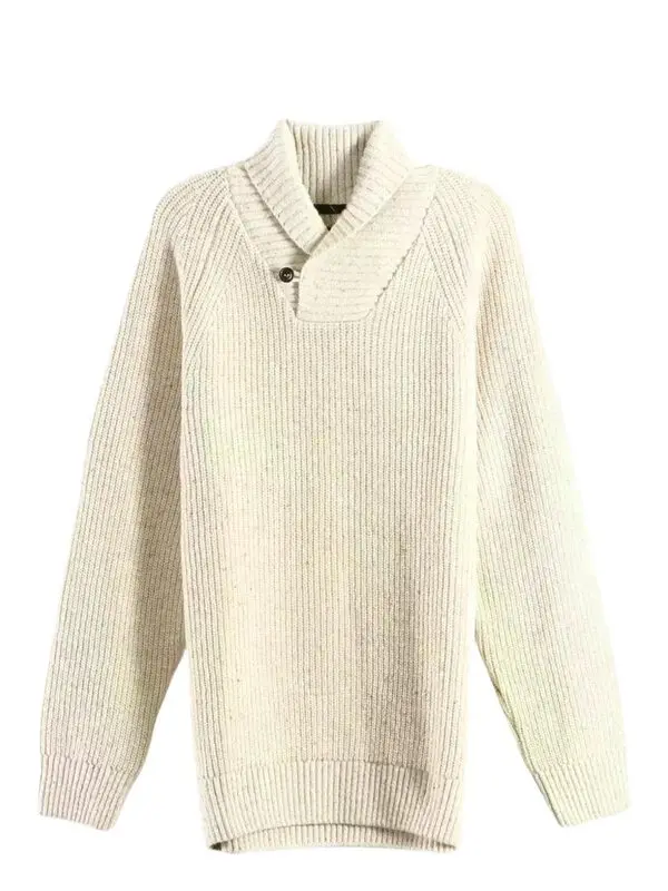 Barbour Fleck Ribbed Shawl-collar Sweater - Neutrals