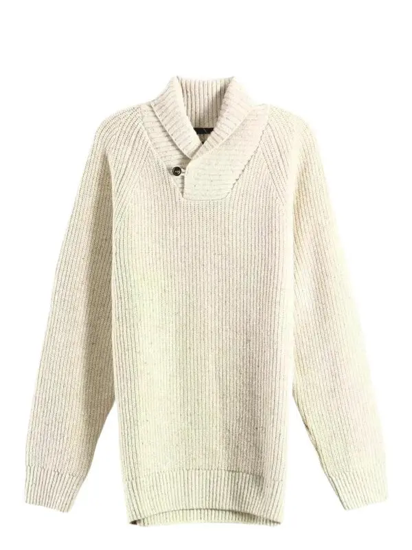 Barbour Fleck Ribbed Shawl-collar Sweater - Neutrals