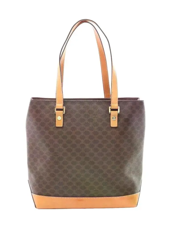 Celine 2000-2026 Macadam Coated Canvas Tote Bag - Brown
