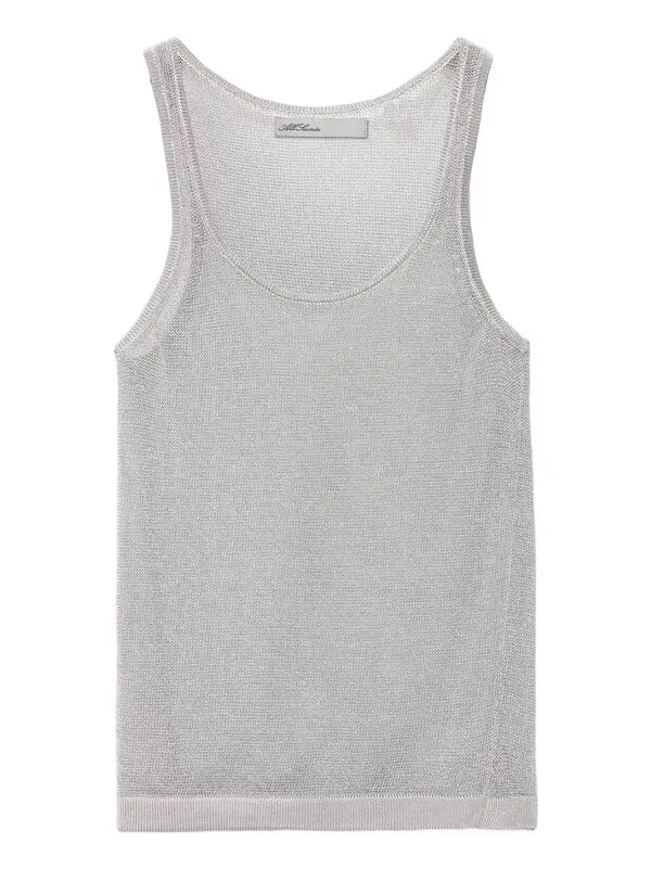 ALLSAINTS Silvi Fitted Metallic Vest - Silver