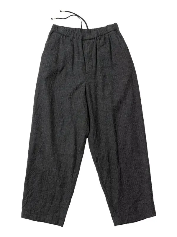 CALMLENCE Pinstripe-print Drawstring-waist Trousers - Grey