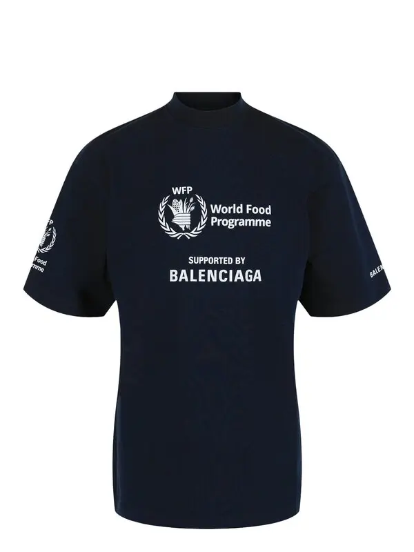 Balenciaga X World Food Programme Medium Fit T-shirt 'navy / White - Blue