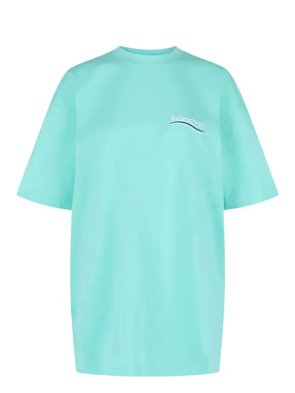 Balenciaga Political Campaign Large-fit T-shirt 'mint White - Blue