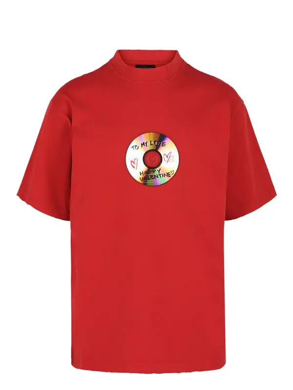 Balenciaga Val To My Love Graphic T-shirt - Red