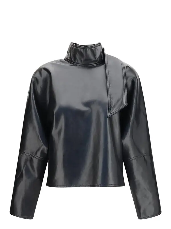 AGOLDE Kembra Recycled Leather Top - Black