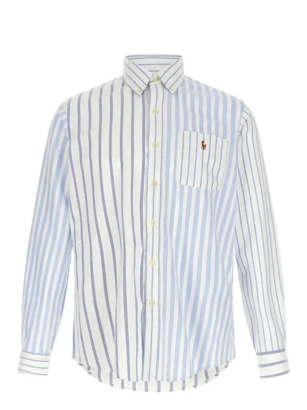 Polo Ralph Lauren Oxford Patchwork Shirt - Light Blue