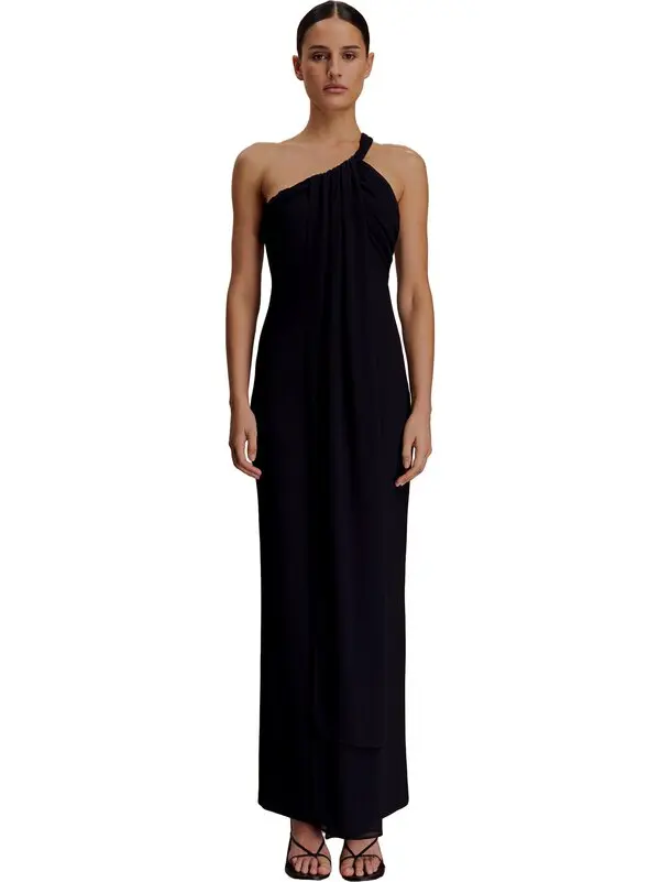 Meshki Philippa Knotted Crepe Maxi Dress - Black