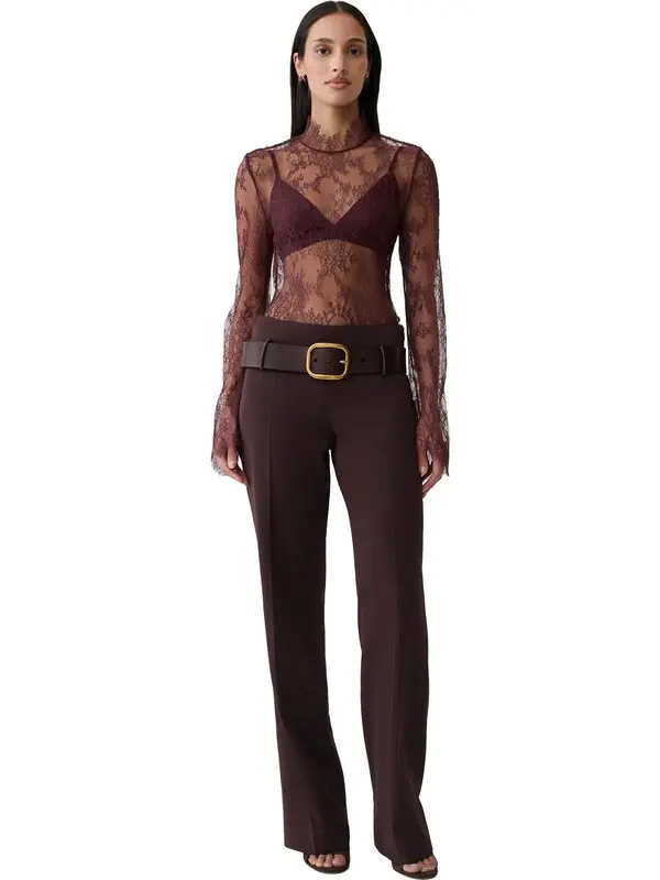 Meshki Brooke Straight Leg Suiting Pant - Red