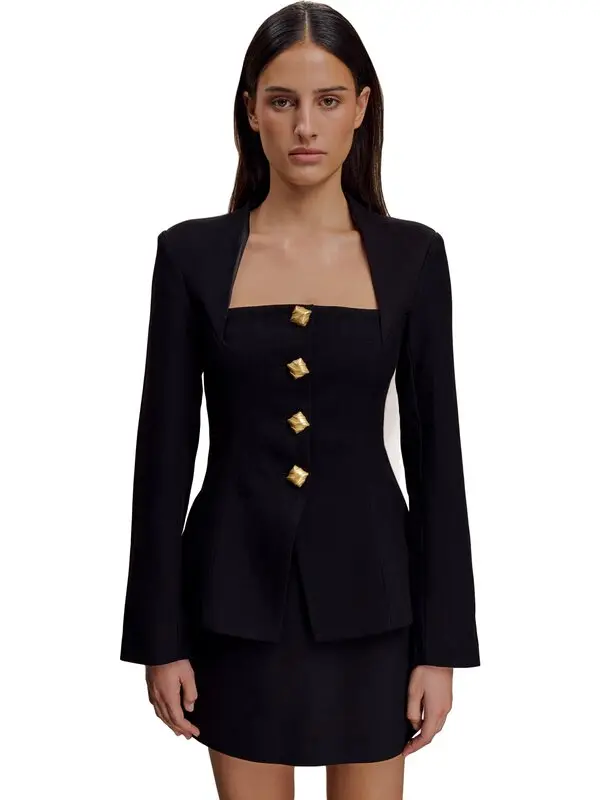 Meshki Christel Suiting Fitted Blazer - Black