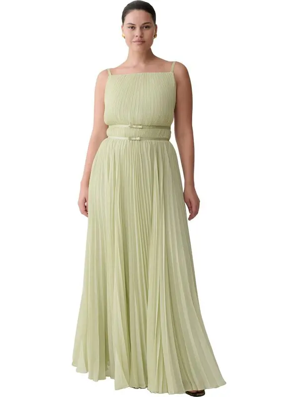 Meshki Clarisse Pleated Maxi Dress - Sage