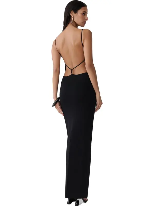 Meshki Robin Strappy Back Bandage Maxi Dress - Black