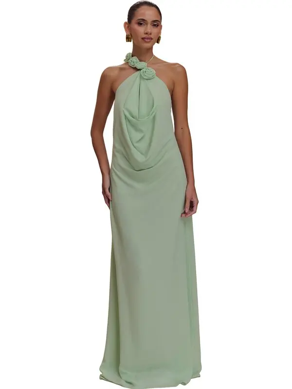 Meshki Rosalia Cowl Neck Maxi Dress - Sage
