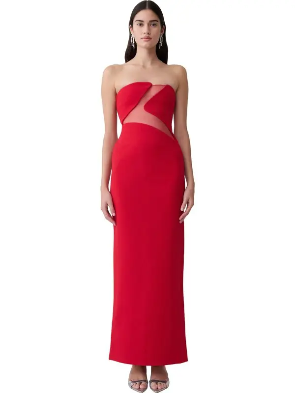 Meshki Lianne Strapless Maxi Dress - Red