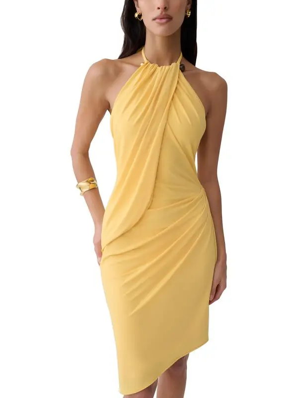 Meshki Yuna Draped Hardware Midi Dress - Mango