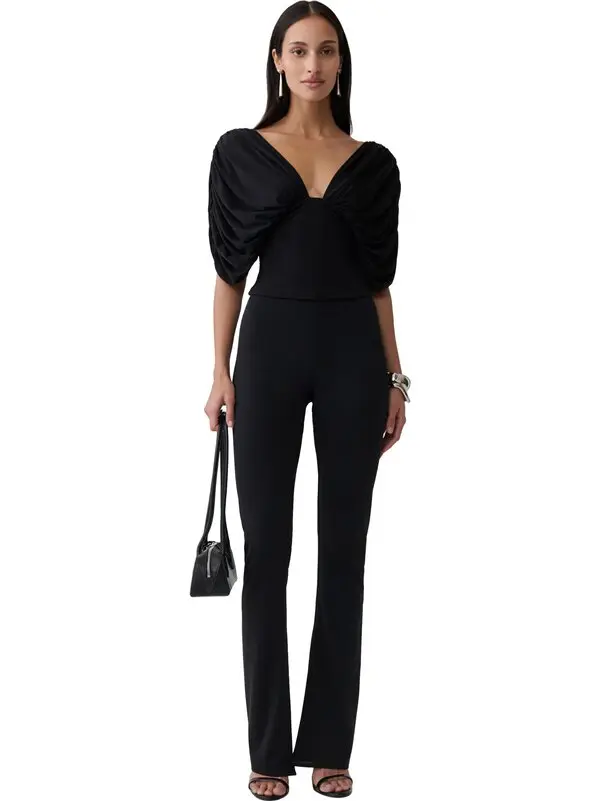 Meshki Fletcher Skinny Flare Pants - Black
