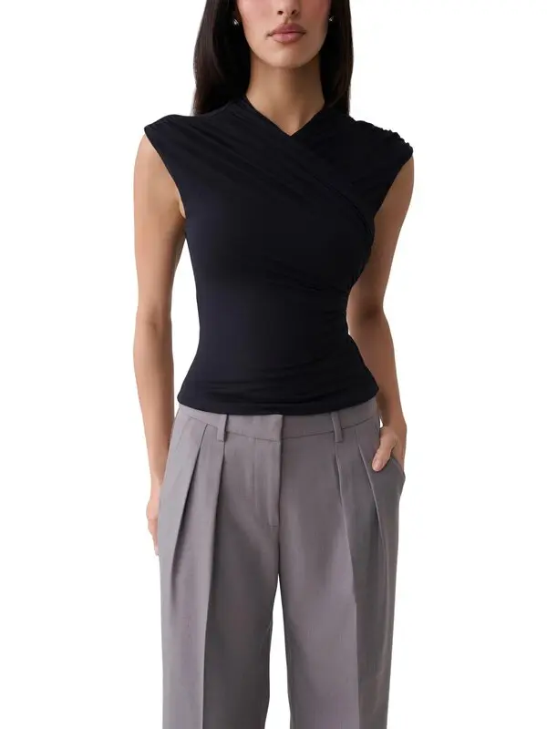 Meshki Kilo Crossover Jersey Top - Black